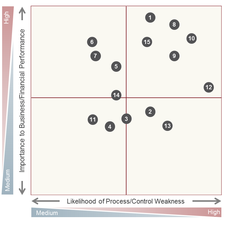 Risk Assessment Maps and Prioritizing Business Processes